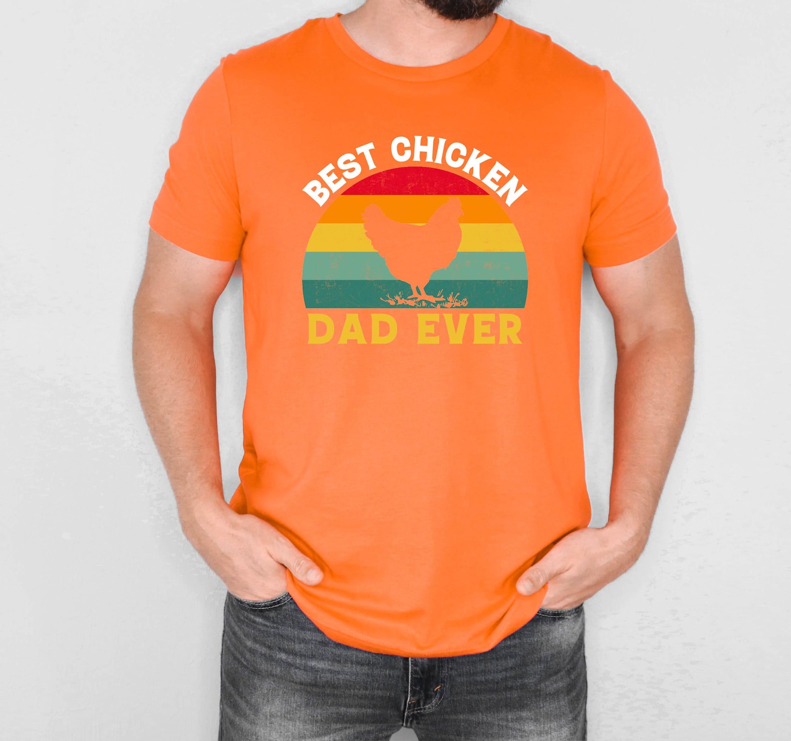 Best Chicken Dad Ever Shirt, Chicken Dad Shirt, Chicken Owner Man ...