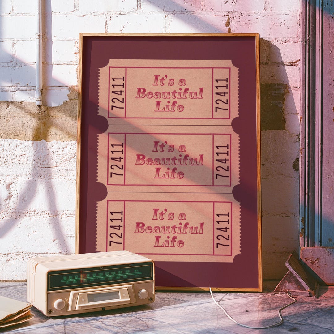 Trendy Ticket Wall Art | Ticket Print | Simple Wall Print | Pink and ...