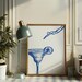 Martini Diving Illustration Vintage Wall Art | Cocktail Poster ...