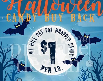 Halloween Candy Buy-back Flyer | Candy Drive Event Digital Download ...