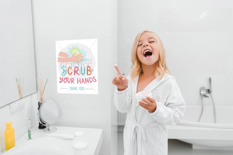 Adorable Wash Your Hands Sign, Printable Hand Washing Sign, Hand ...