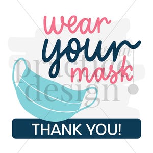 Wear Your Mask Sign, Printable Mask Sign, Mask Sign for Business ...