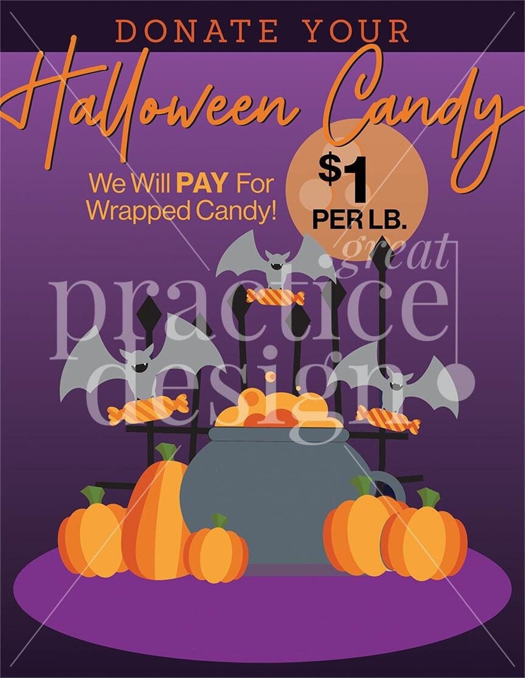Halloween Candy Buy-back Flyer | Candy Drive Event Digital Download ...