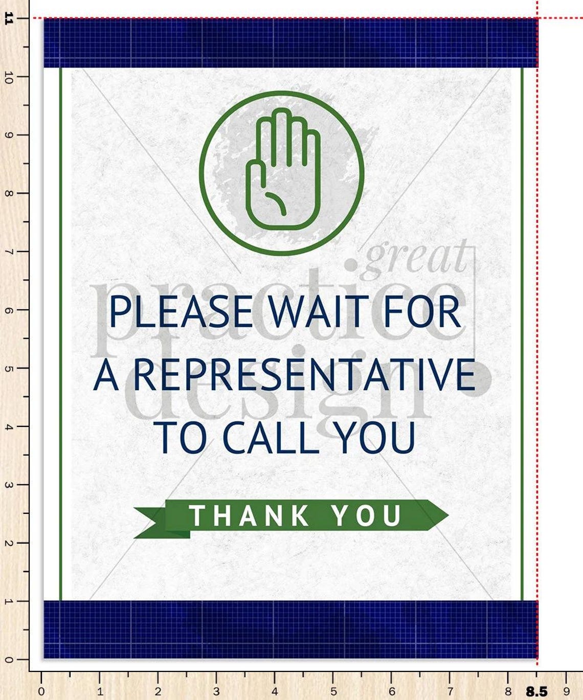 Please Wait for A Representative to Call You Downloadable Sign- Please ...