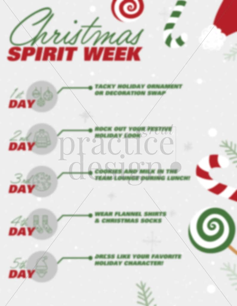 Christmas Spirit Week Downloadable PDF - Christmas Spirit Week ...