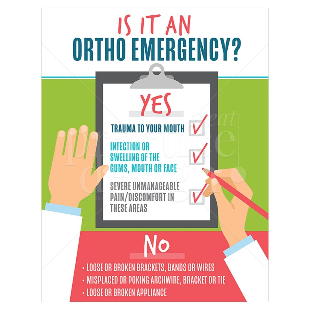 Orthodontic Emergency Sign, Ortho Emergency Sign, Downloadable ...