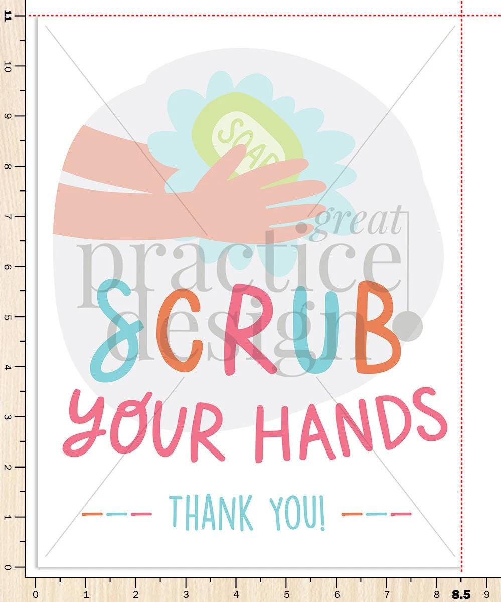 Adorable Wash Your Hands Sign, Printable Hand Washing Sign, Hand ...