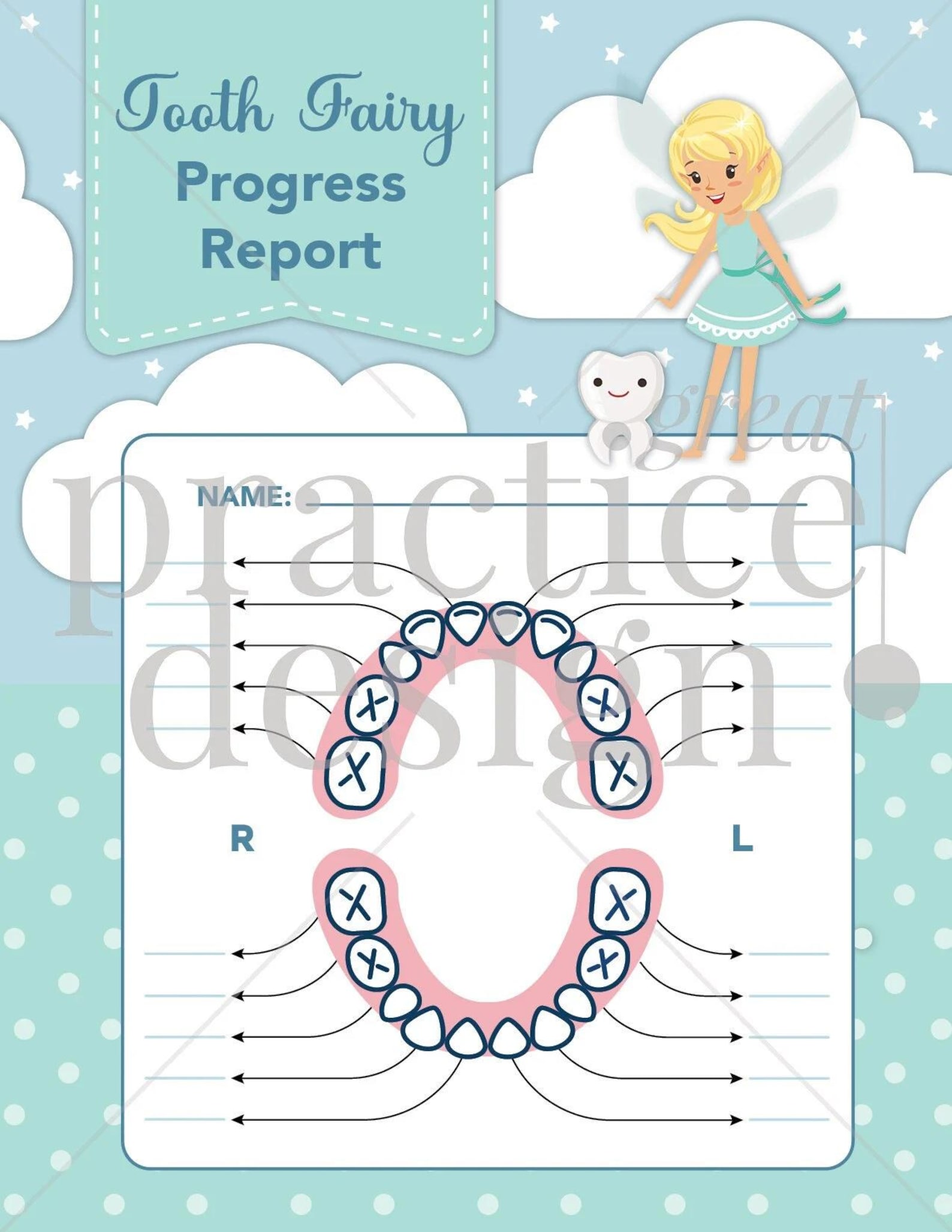 Tooth Fairy Progress Report Downloadable PDF -tooth Fairy Downloadable ...