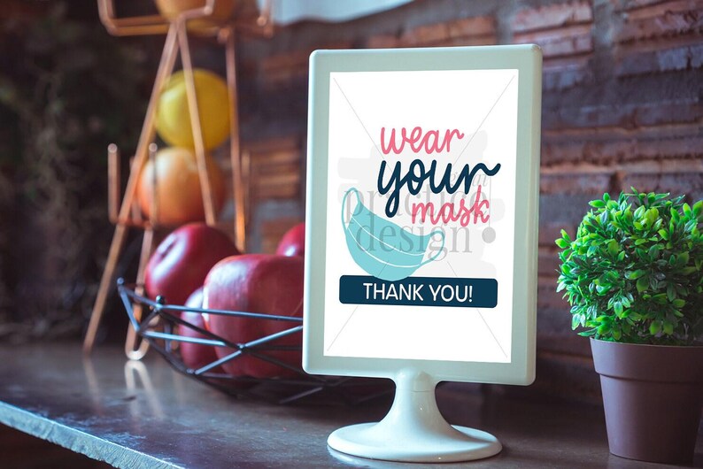 Wear Your Mask Sign, Printable Mask Sign, Mask Sign for Business ...