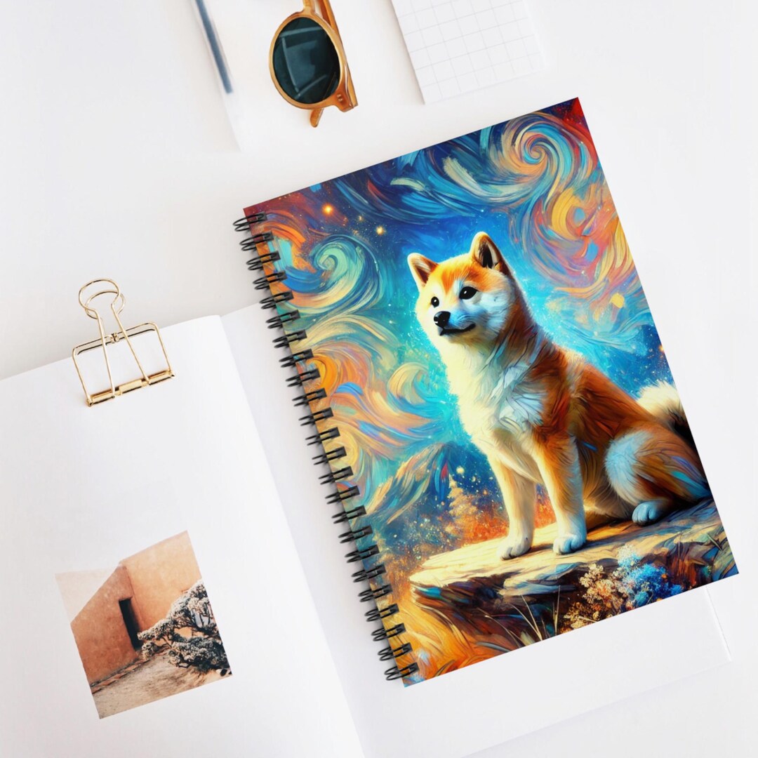 Cosmic Little Cube Shiba Inu, Spiral Notebook, Open Your Imagine With ...