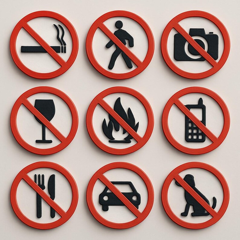 ISO 7010 Prohibition Signs – 3D Print Ready (digital Download) - Etsy