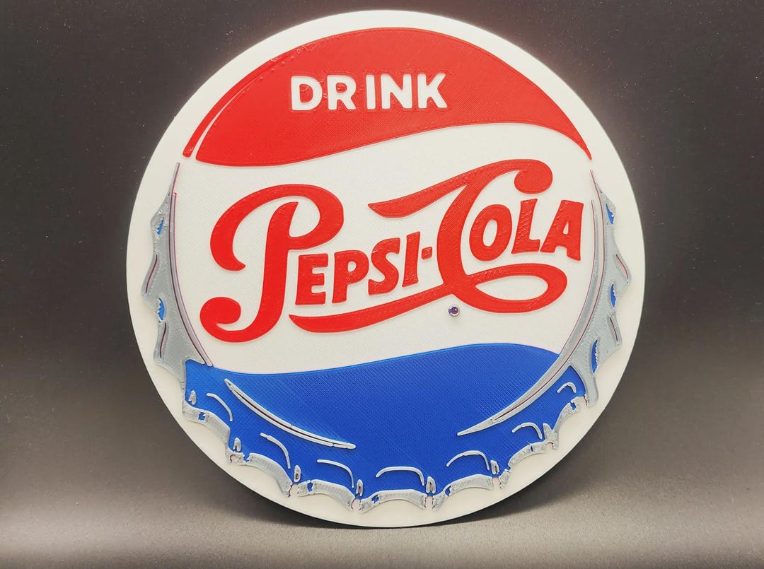 Vintage Pepsi Cola Sign – Classic Retro Wall Art – 4 Color Soda ...