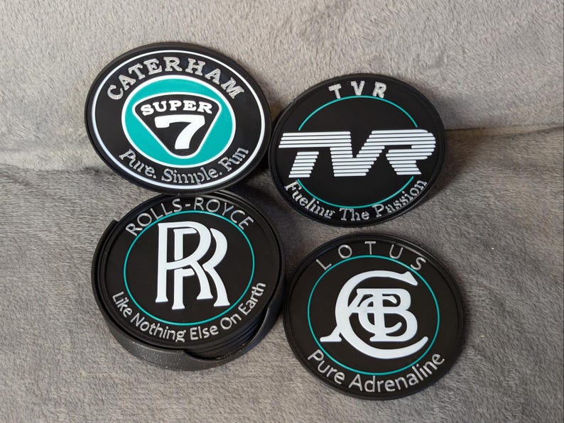 Car Logo Coasters: British Edition Set (stackable, Handmade) - Etsy