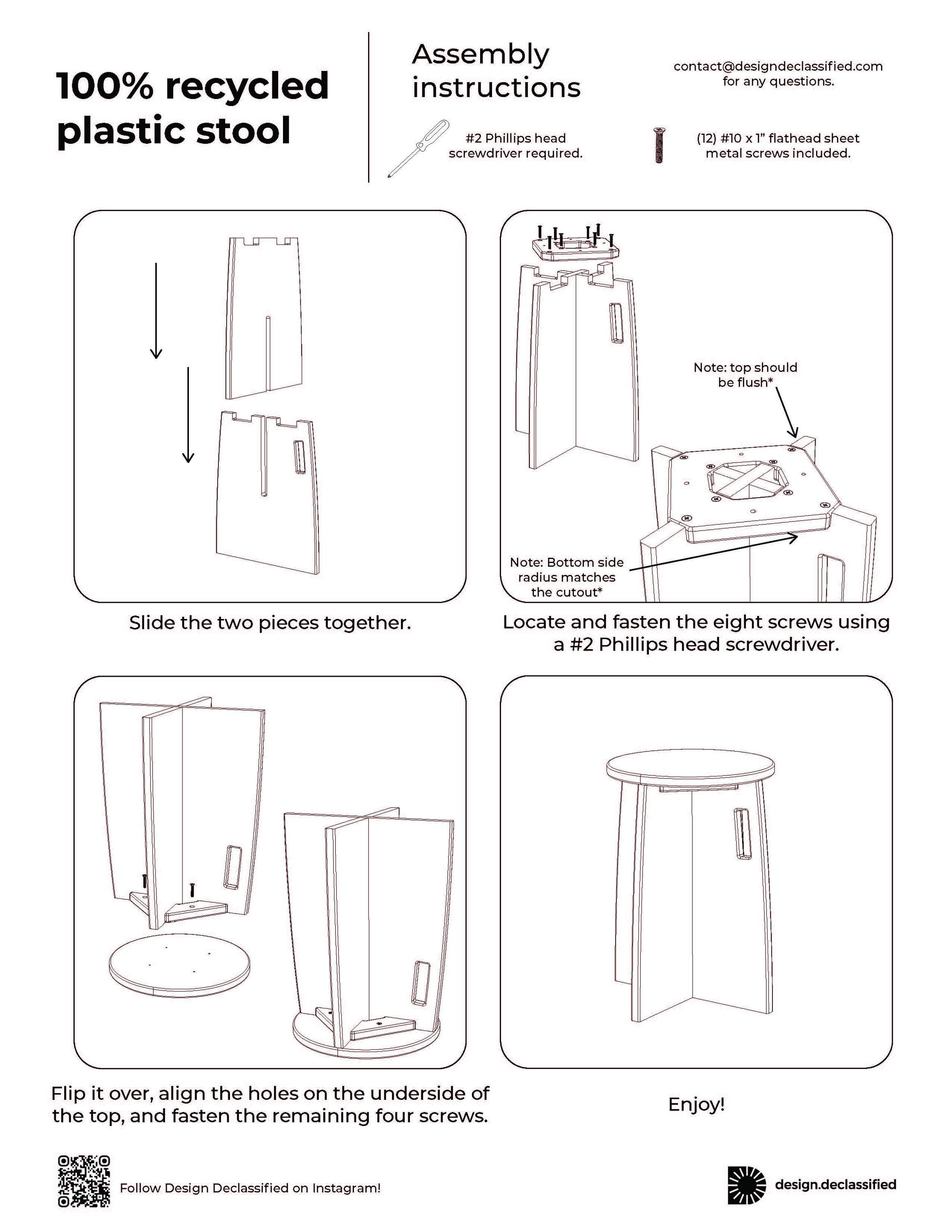Recycled Plastic Stool / End Table | Sustainable Furniture Design | Eco ...