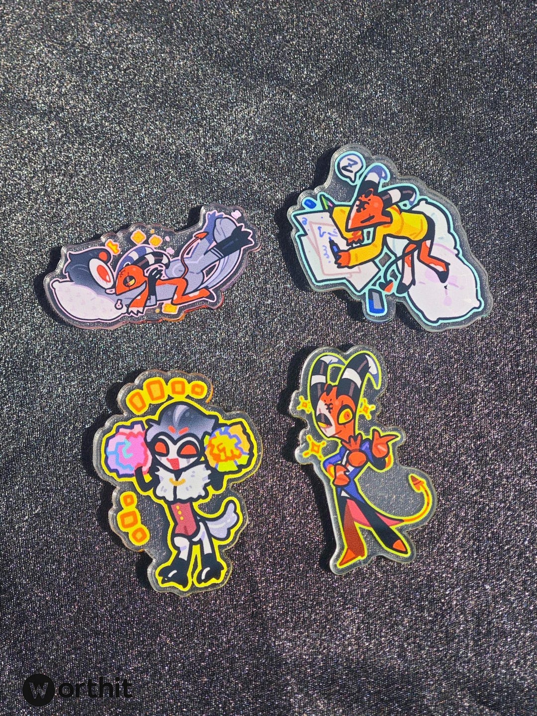 Helluva Boss Stolas X Blitzo Magnet Set – Acrylic Fridge Magnets，hazbin ...