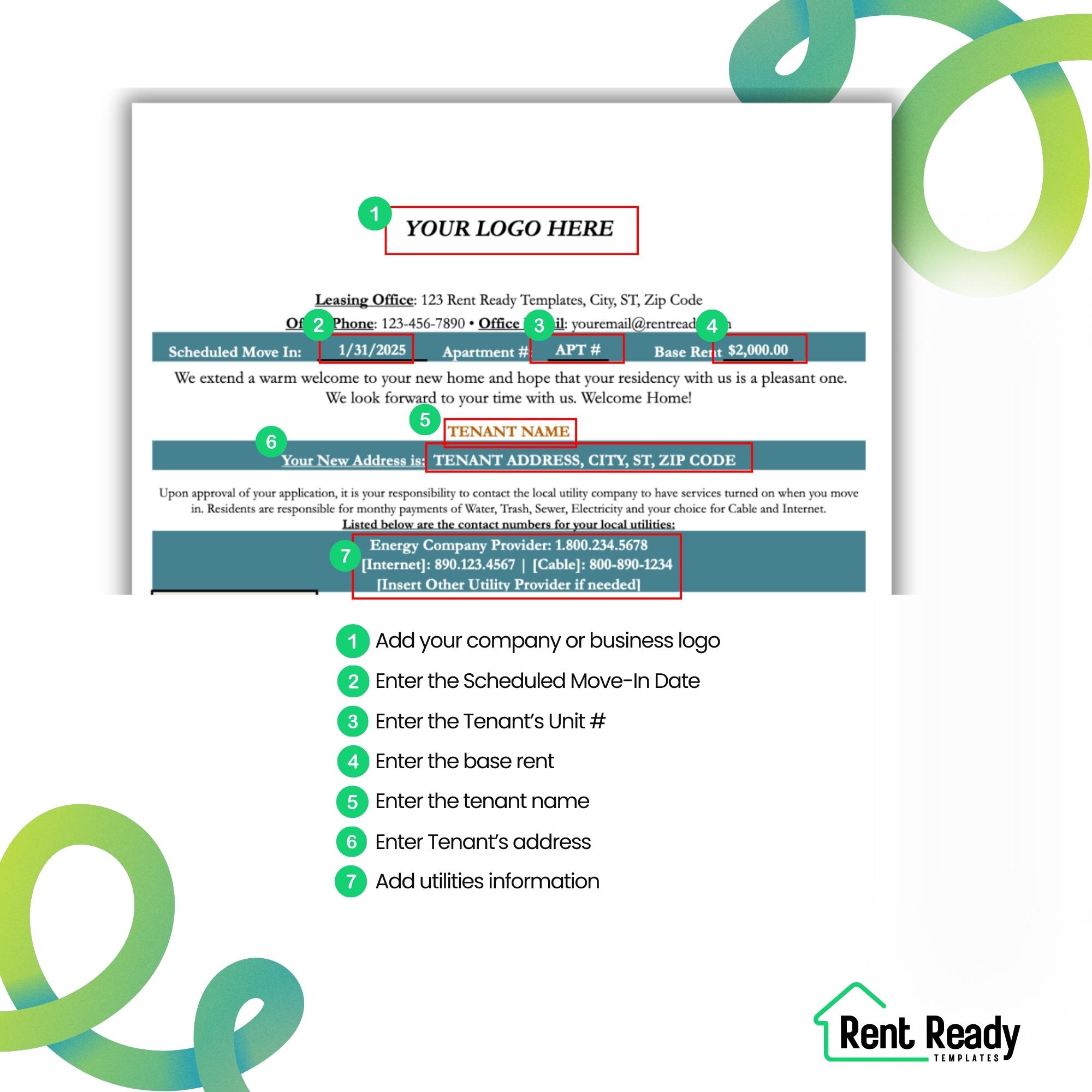 Editable Tenant Welcome Letter Template for Landlords and Property ...