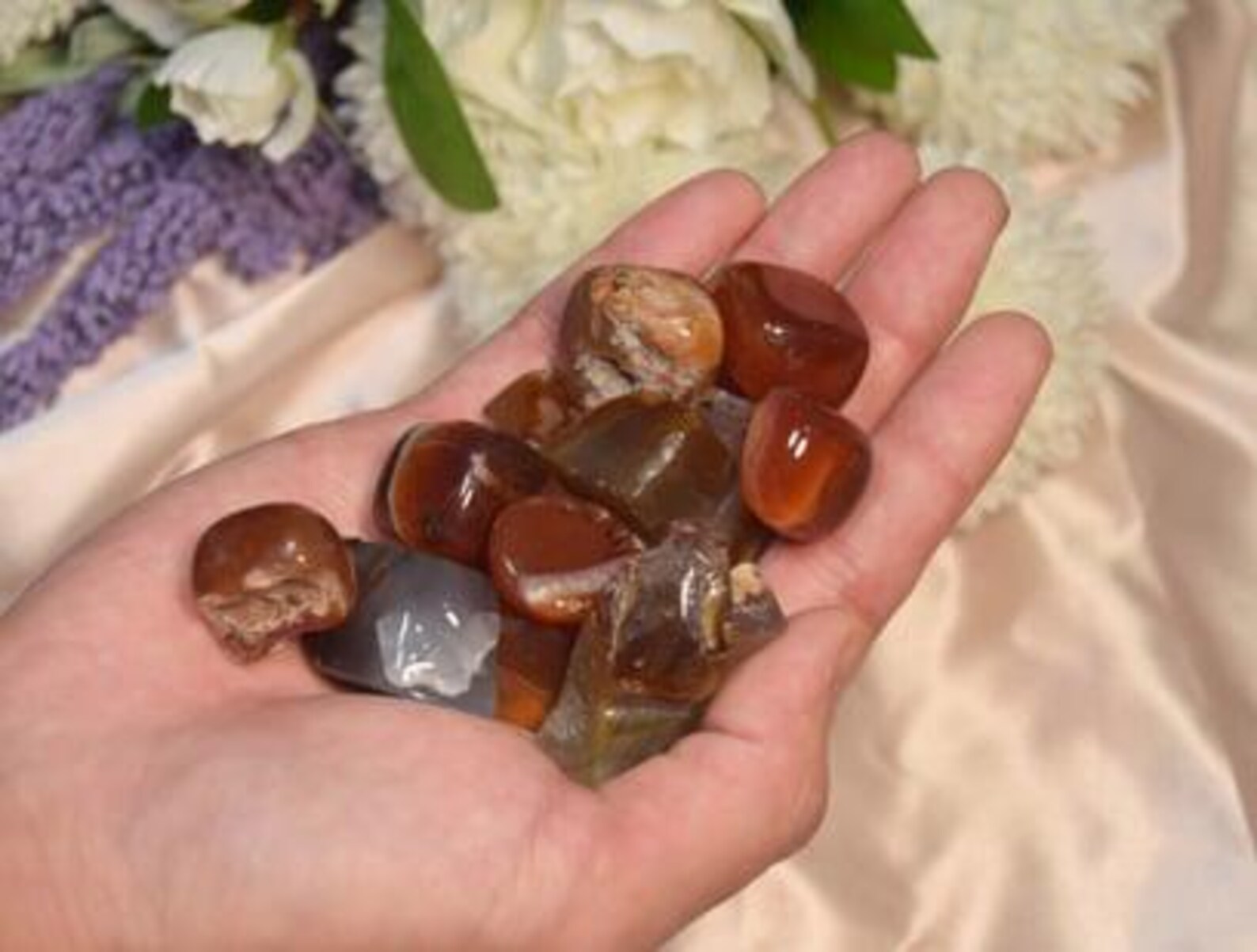 4-piece Set of Raw Fire Agate, Fire Agate Crystal Polished, Fire Agate ...