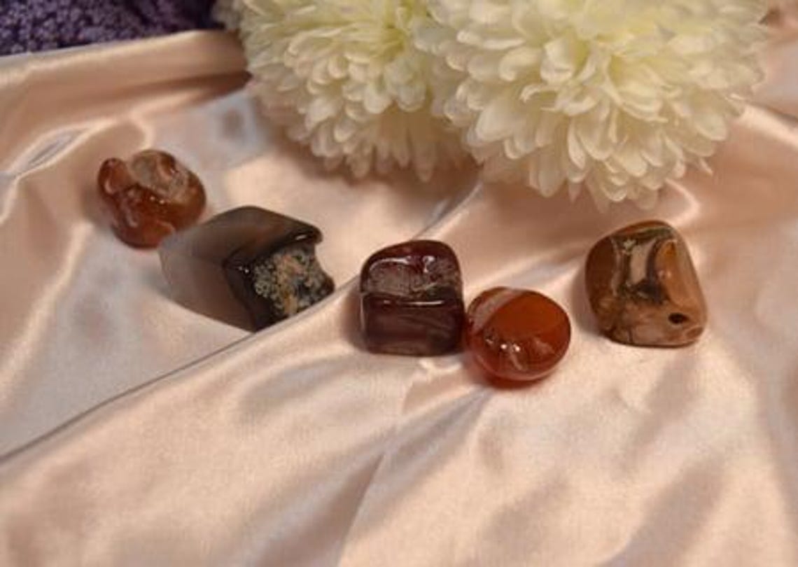 4-piece Set of Raw Fire Agate, Fire Agate Crystal Polished, Fire Agate Stone, Loose Fire Agate ...
