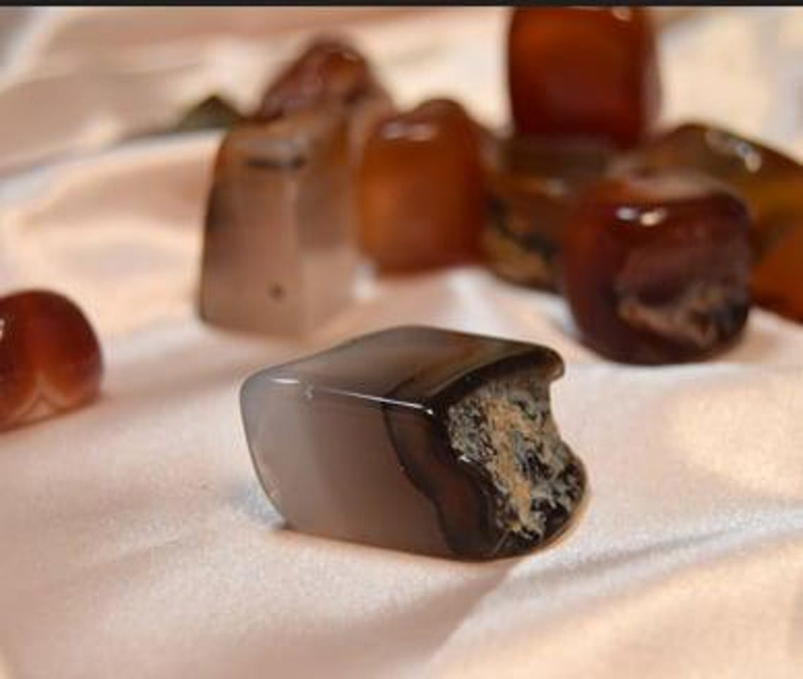 4-piece Set of Raw Fire Agate, Fire Agate Crystal Polished, Fire Agate ...