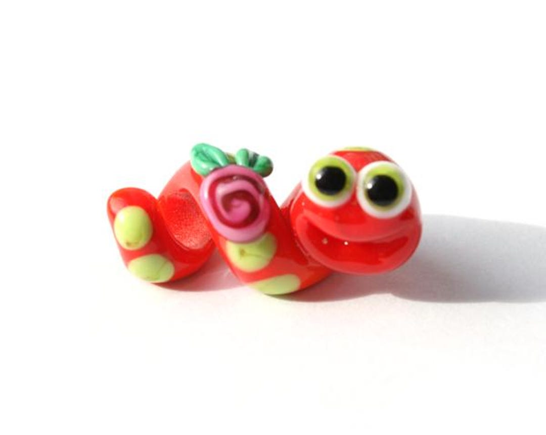 Tiny Glass Figurine Glass Worm Figurine Miniature Snake Ornament ...