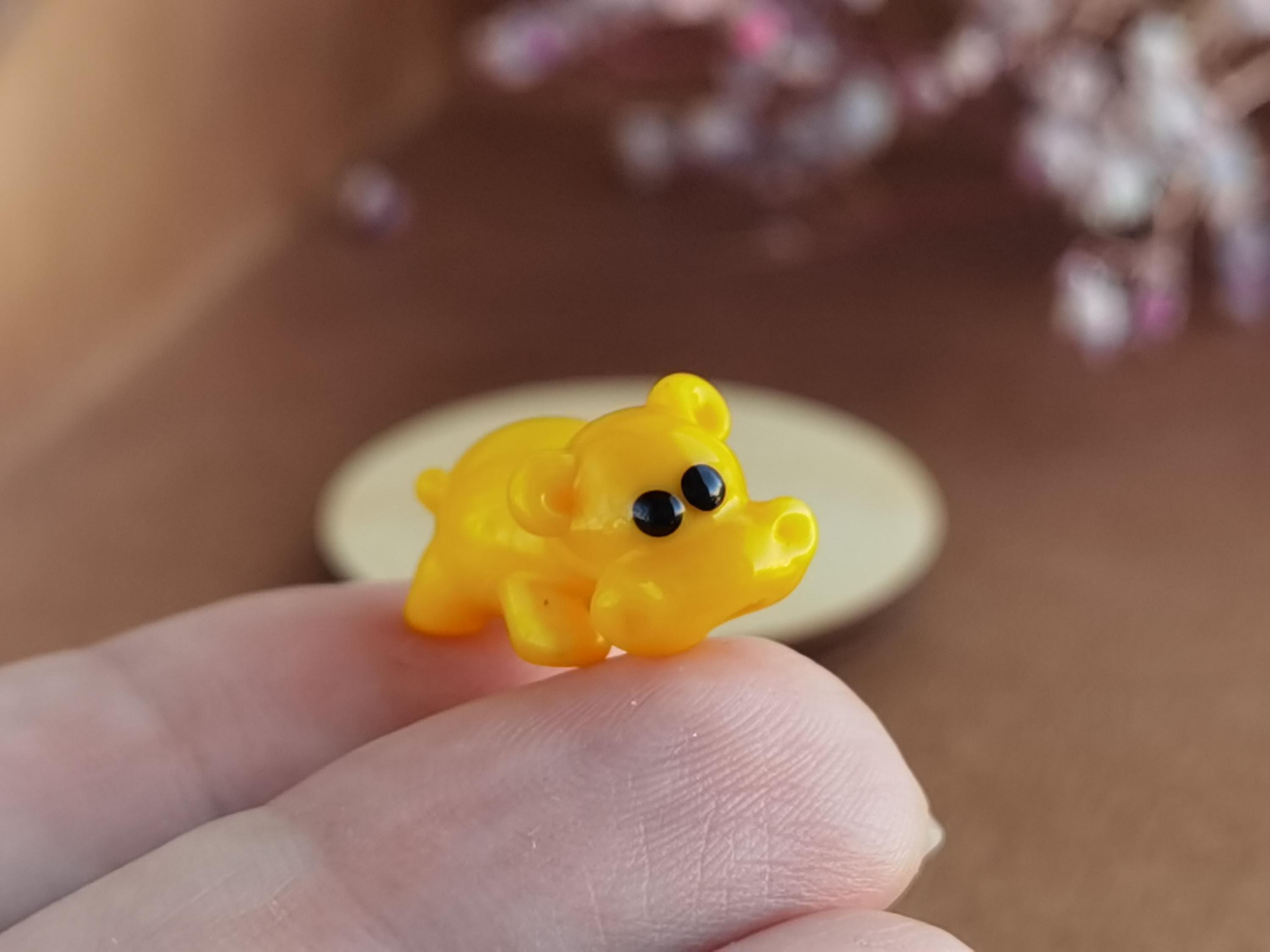 Mini Glass Figurines Hippo Figurine Glass Hippo Miniature Hippo ...