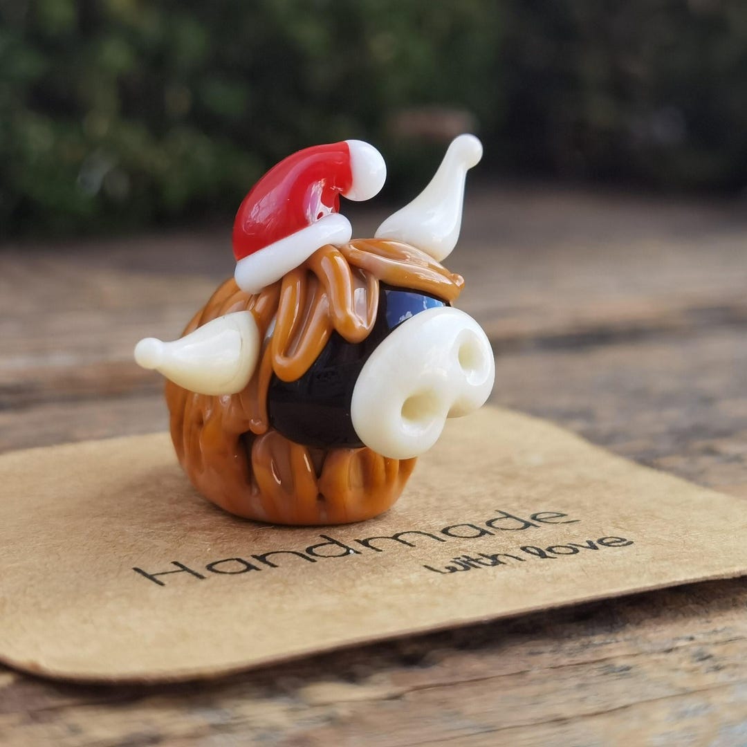 Highland Cow Christmas Figurine GLASS FIGURINES Cow Figurine Glass Cow ...