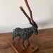 Handmade Antelope Sculpture With Metal Wire Body, Natural Wood Horns ...