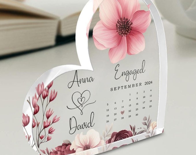 Personalized Acrylic Heart Shape Stand, Custom Flower Message Sign ...