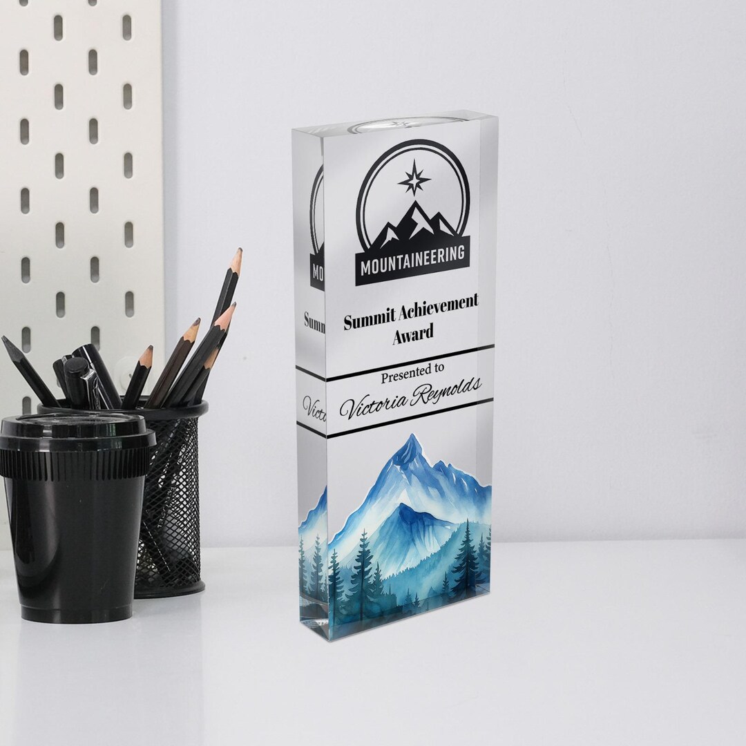 Mountain Achievement Plaque | Personalized Hiking Award | Custom ...