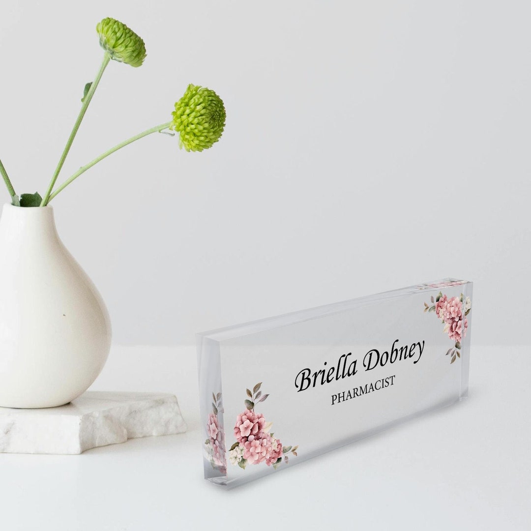Custom Desk Name Plate, Personalized Acrylic Name Plate for Manager ...