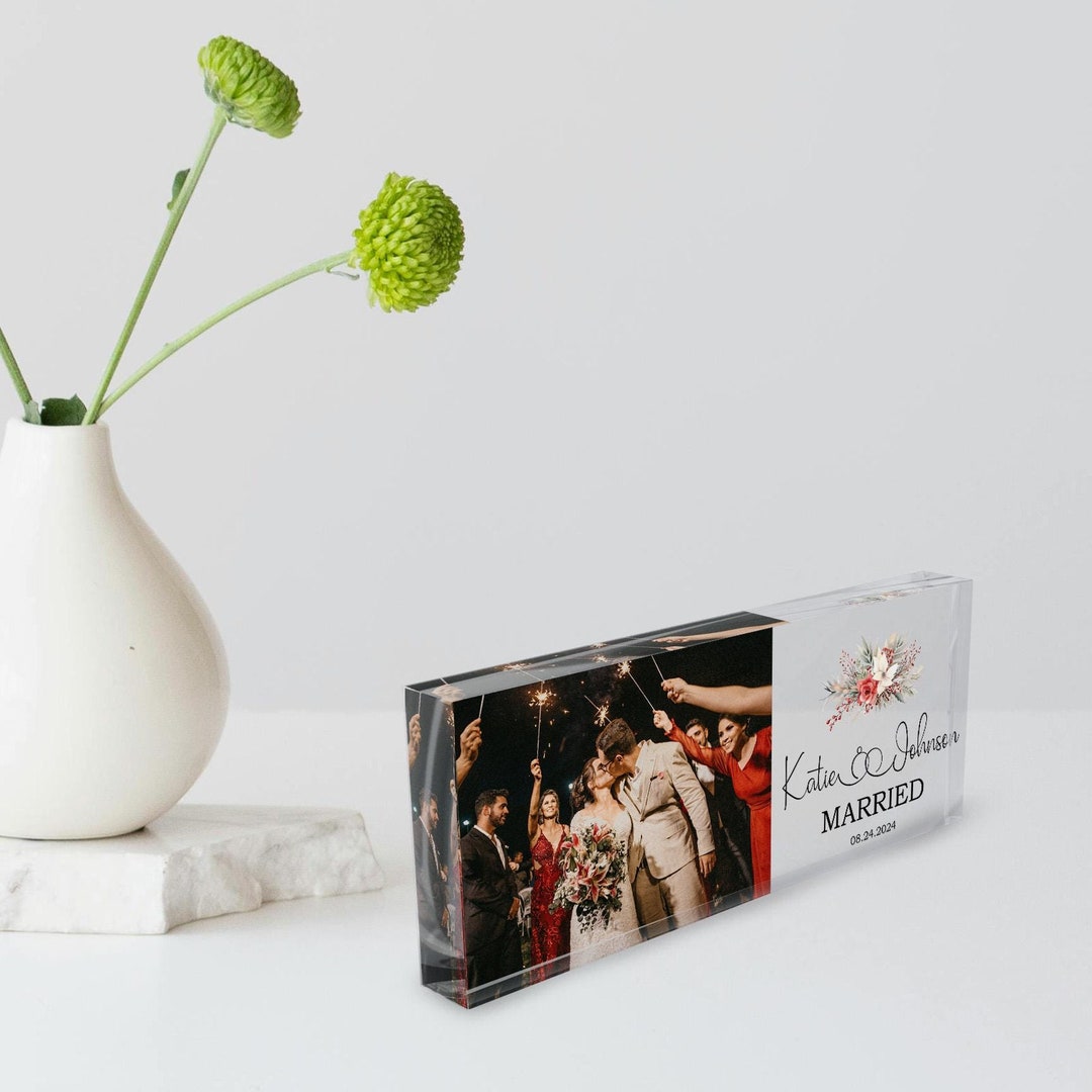 Customizable Married Desk Name Plate With Photo, Personalized Married ...