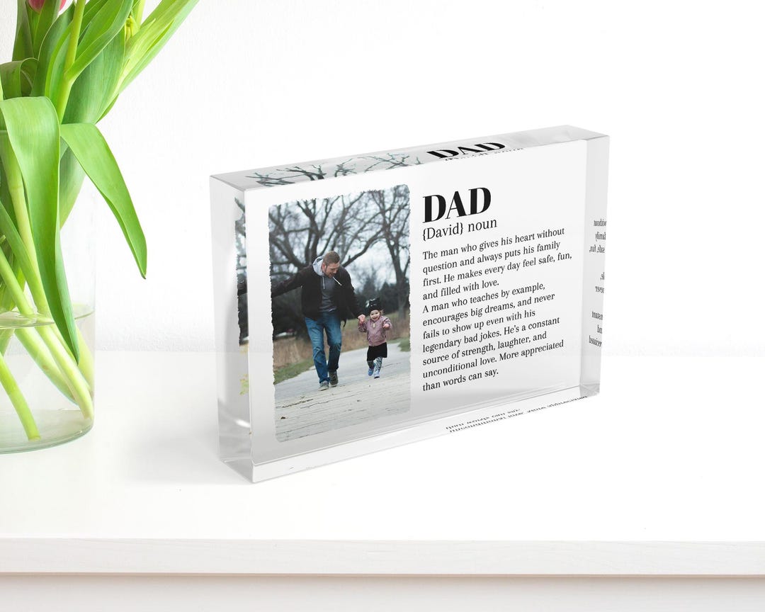 Personalized Dad Photo Block | Custom Acrylic Definition Sign | Unique ...