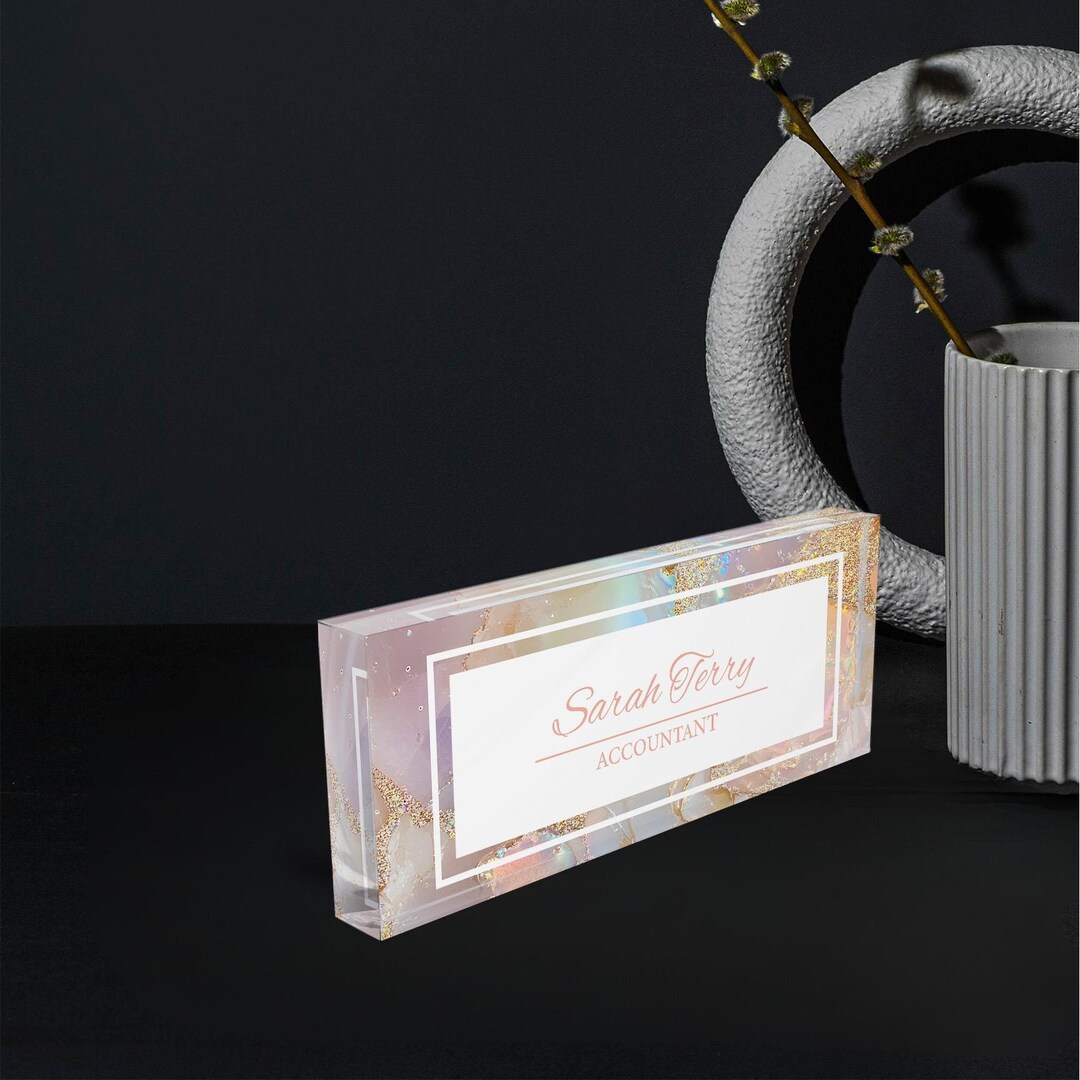 Custom Christmas Desk Name Plate Gift, Acrylic Plaque, Gift for ...