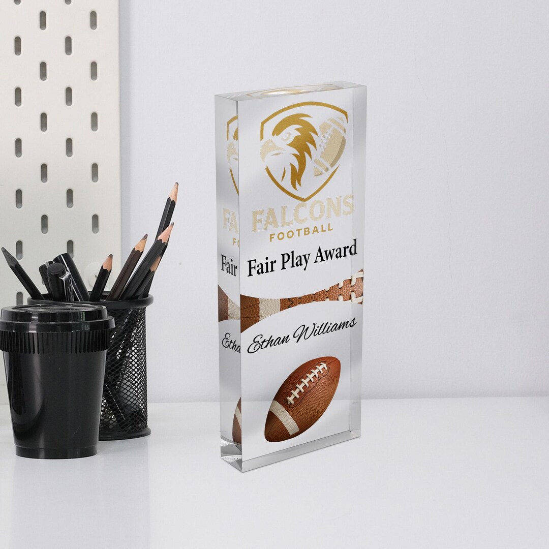 Personalized Acrylic Football Award Plaque: Team Fair Play Trophy - Etsy