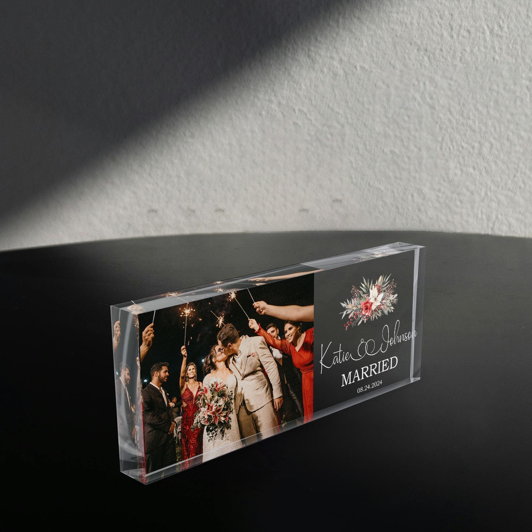 Customizable Married Desk Name Plate With Photo, Personalized Married ...