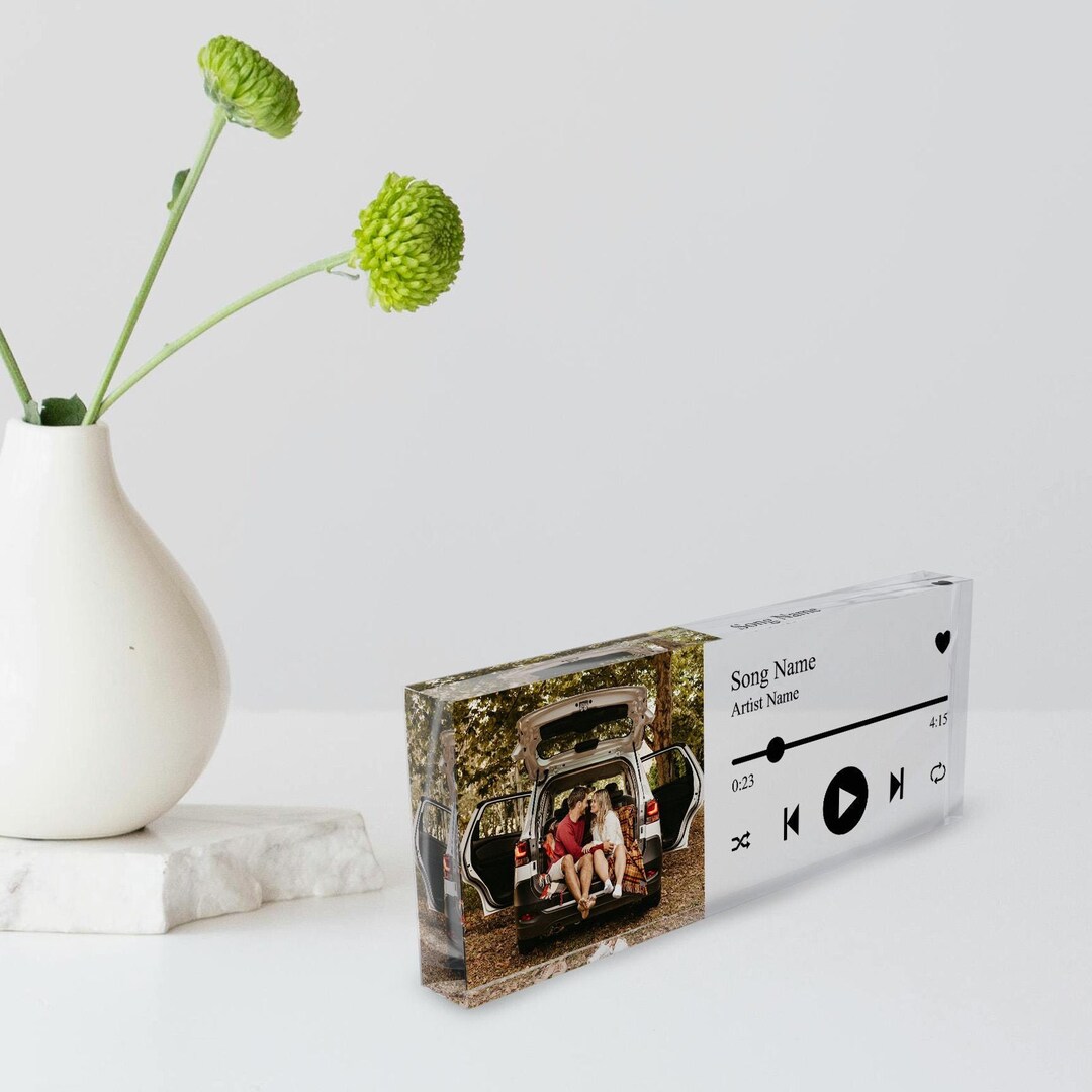 Personalized Song Acrylic Plaque With Photo, Anniversary Keepsake for ...