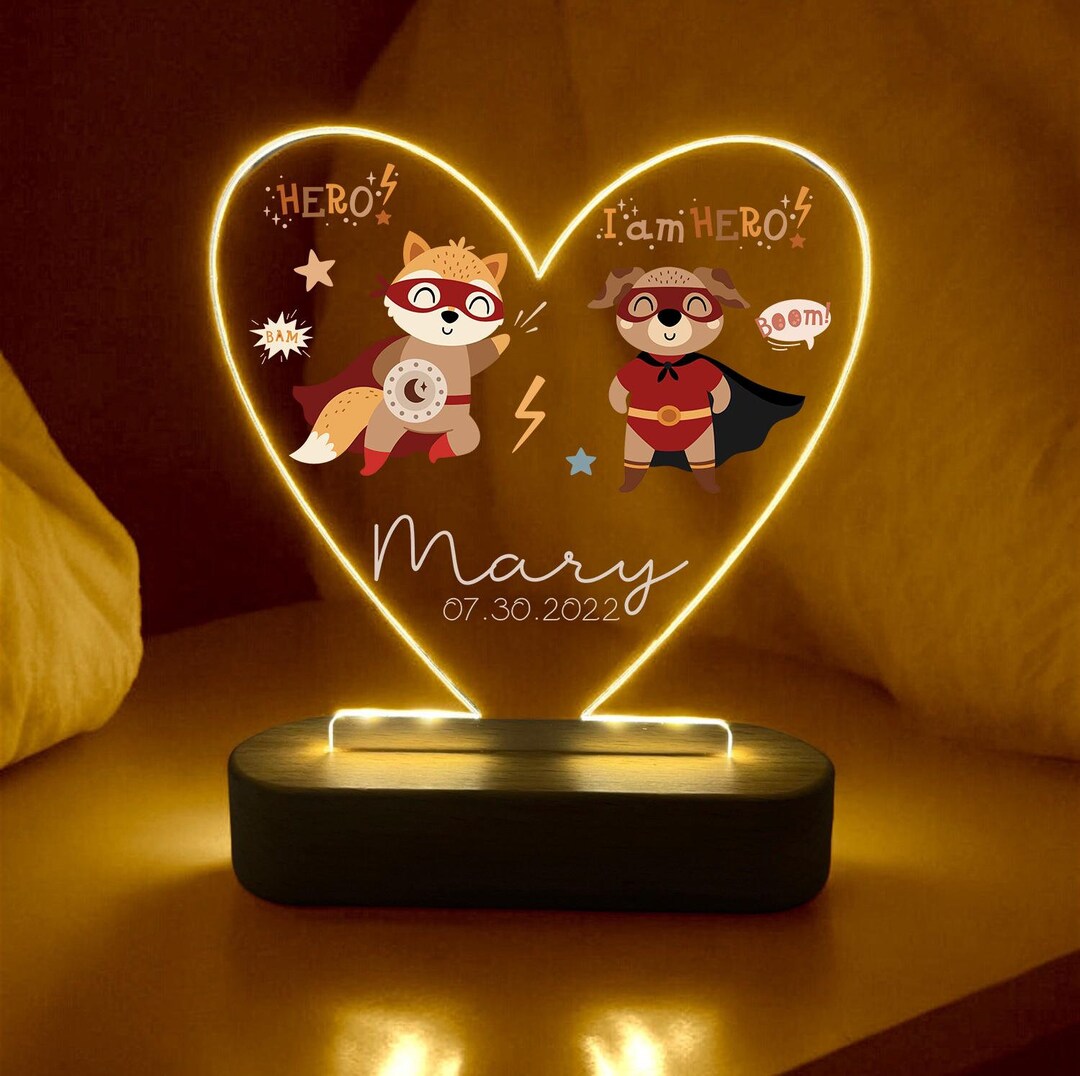 Customizable Superhero Lamp, Kids Night Light, Super Hero Light ...