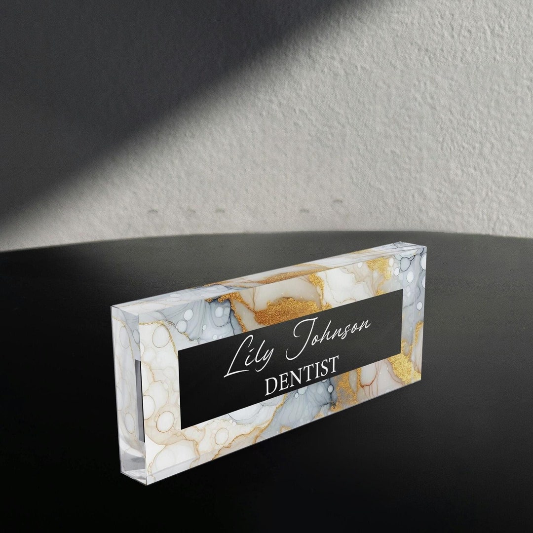 Personalized Desk Name Plate, Acrylic Desk Name Plate Gift, Custom Desk ...