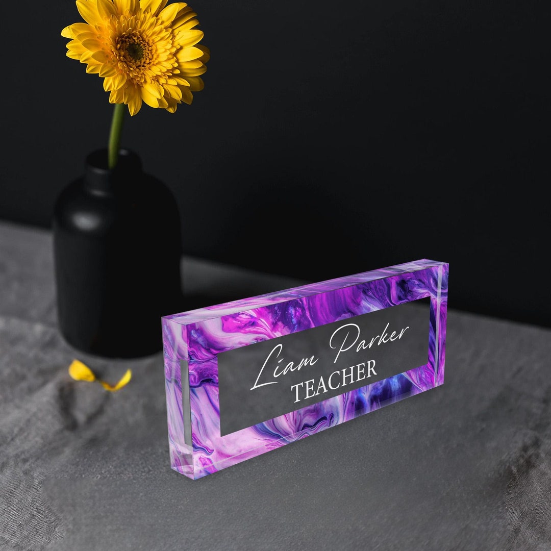 Personalized Desk Plaque Acrylic Name Plate for Desk Teacher Name Plate ...