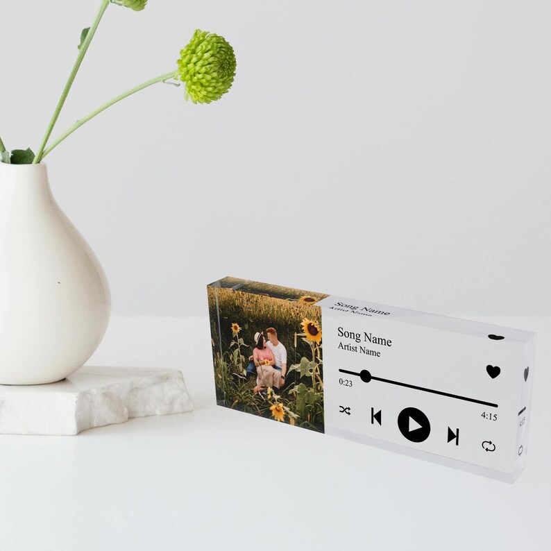 Personalized Song Acrylic Plaque With Photo, Anniversary Keepsake for ...