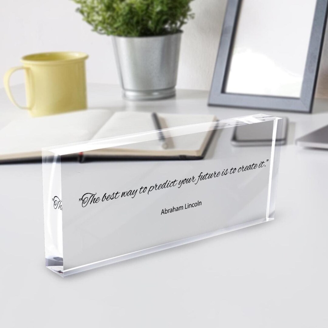 Personalized Acrylic Quote Block: Custom Inspirational Desk Decor - Etsy