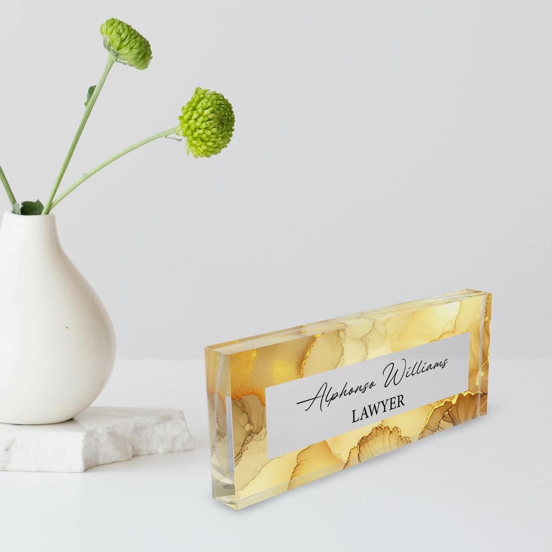 Custom Desk Plaque, Name Plate for Desk, Personalized Acrylic Gift ...