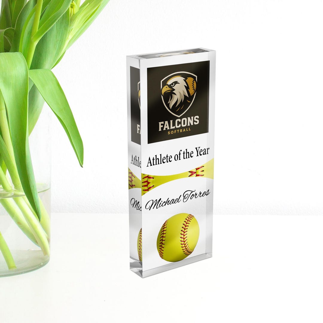 Personalized Acrylic Softball Award Plaque: Athlete of the Year Gift - Etsy