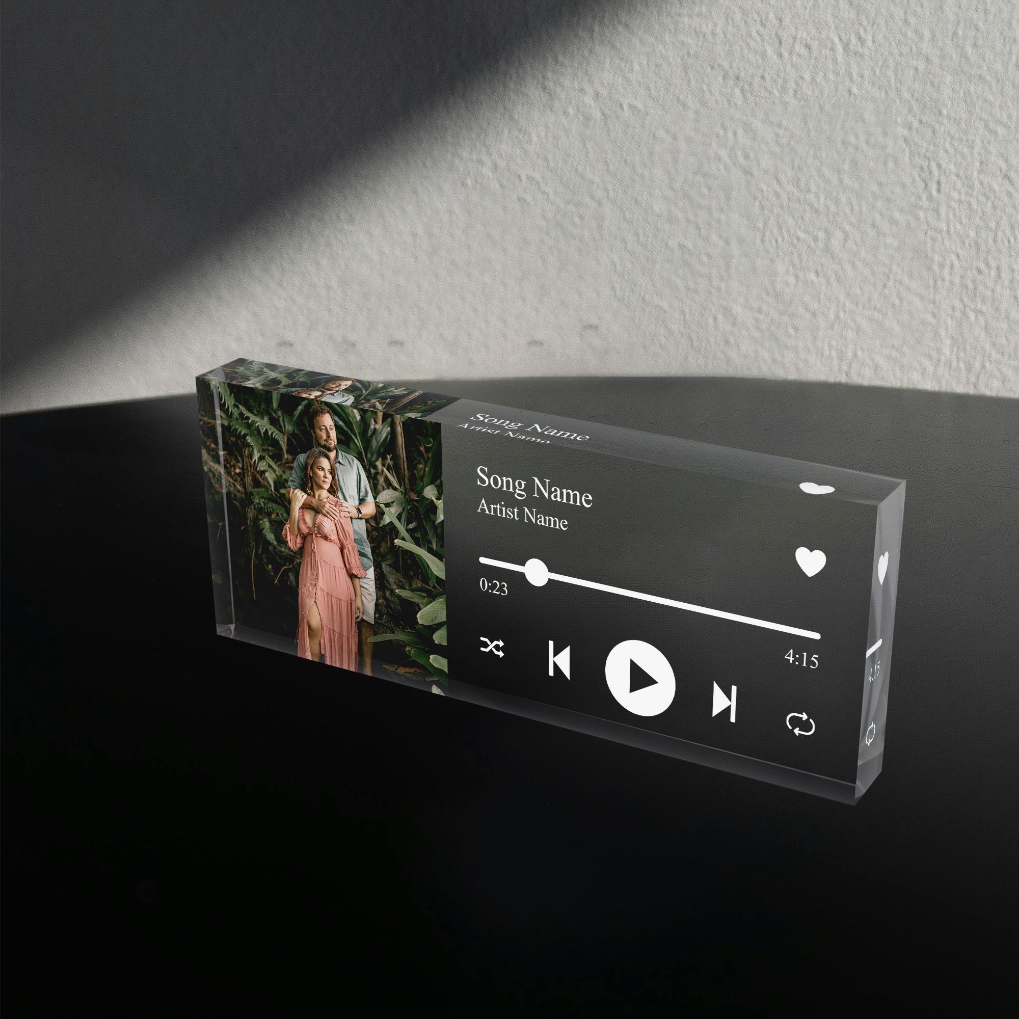 Personalized Song Acrylic Plaque With Photo, Anniversary Keepsake for ...