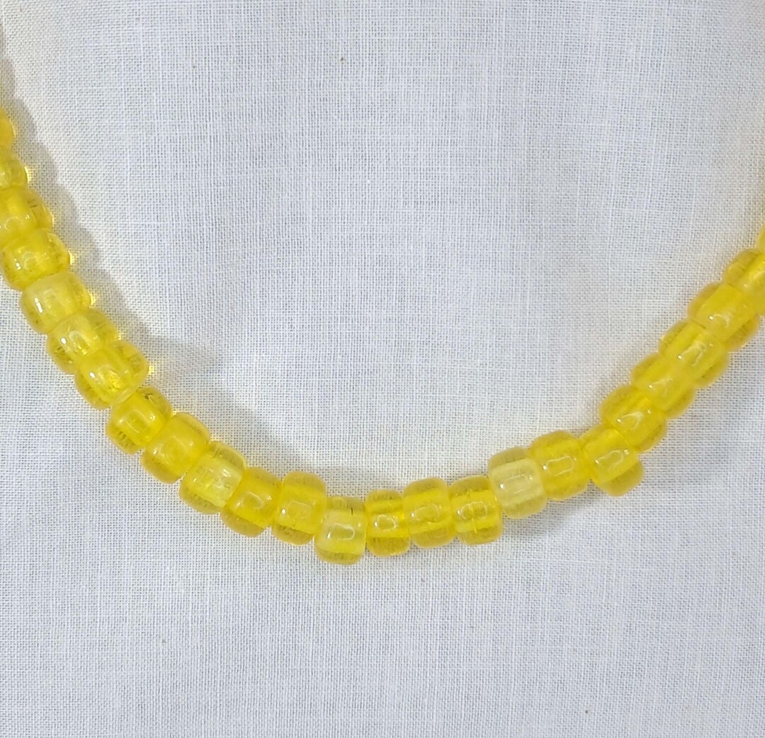 Translucent Yellow Glass Crow Beads, Versatile Beading for Jewelry ...
