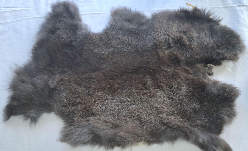 Charcoal Grey Soft Rabbit Fur Hide – Approx. 18"x11" – Tanned Fur for ...