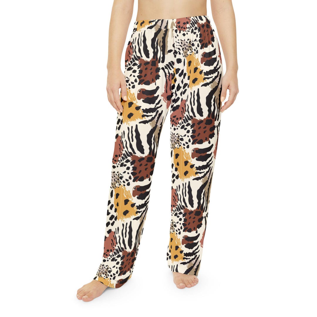 Animal Print Women's Pajama Pants, Leopard Print Pj's, Cheetah ...