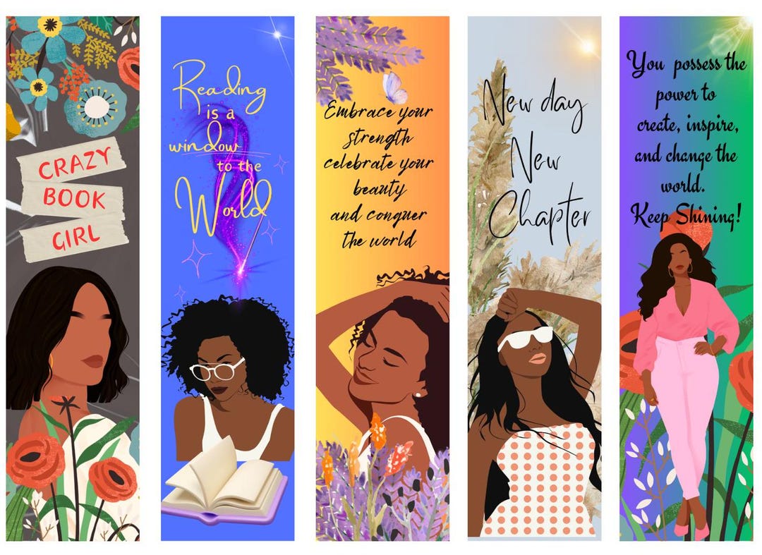 Black Girl Bookmarks, Printable Black Women Bookmarks, Black Girl Book ...