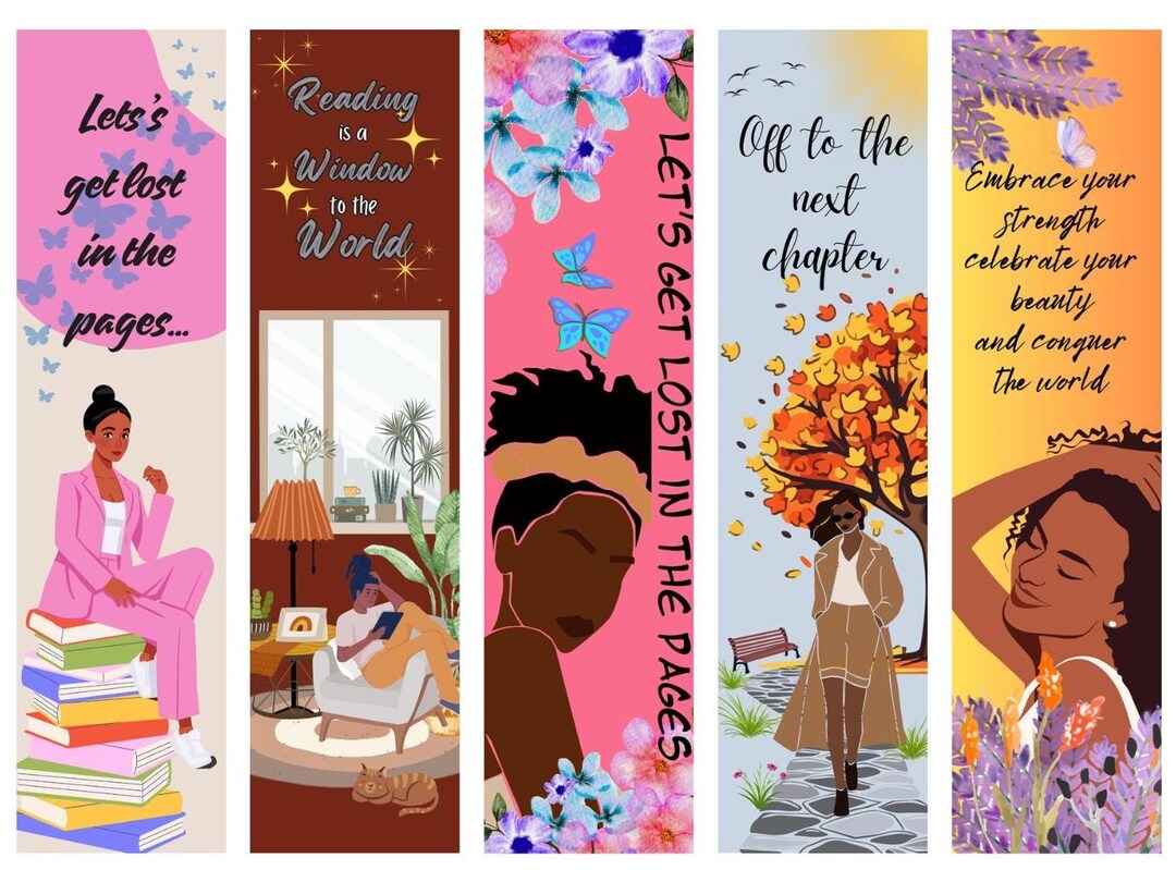 Black Girl Bookmarks, Printable Black Women Bookmarks, Black Girl Book ...
