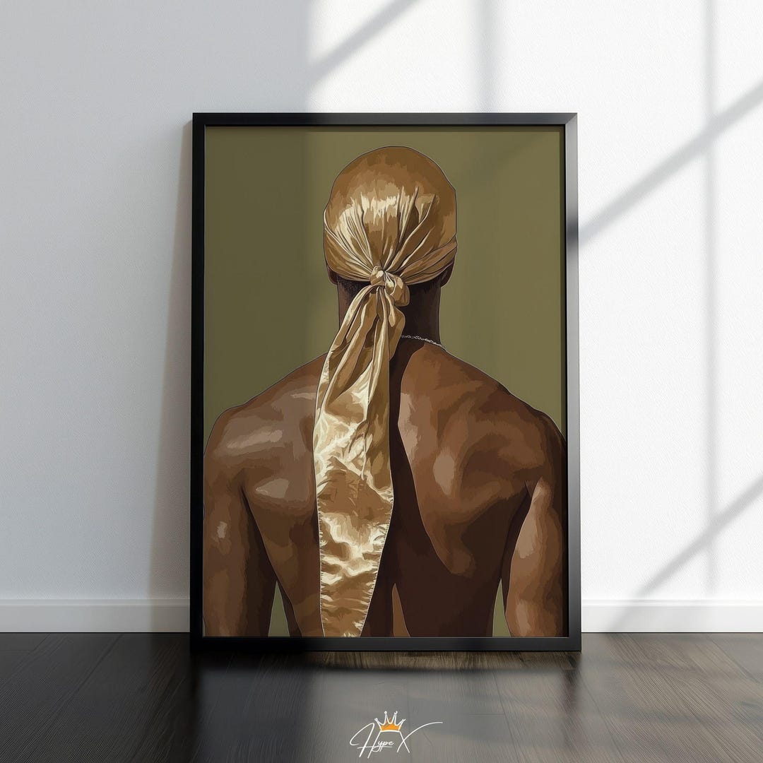Black Man Durag Art Print: Minimalist Afrocentric Decor (digital ...